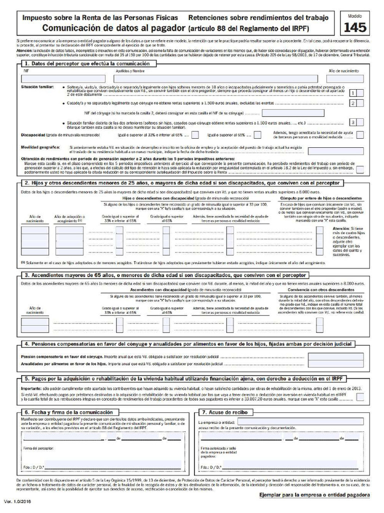 Modelo 145 De Irpf Pdf