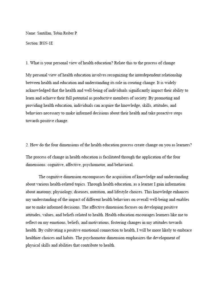 NCM Ass. | PDF | Health Education | Attitude (Psychology)