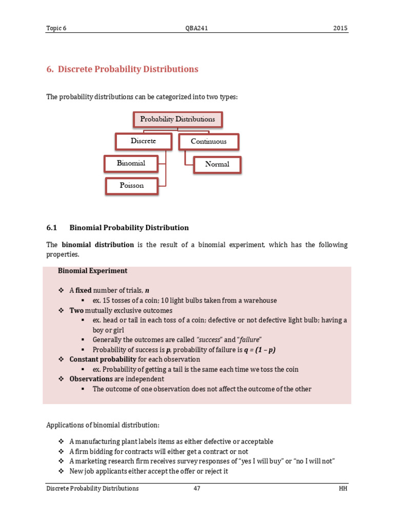 Discrete Probability Guide | PDF | Probability Distribution | Errors ...
