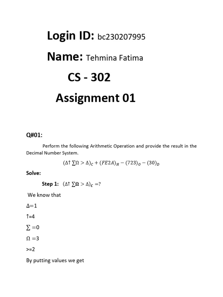 CS 302 Assignment 01 | PDF