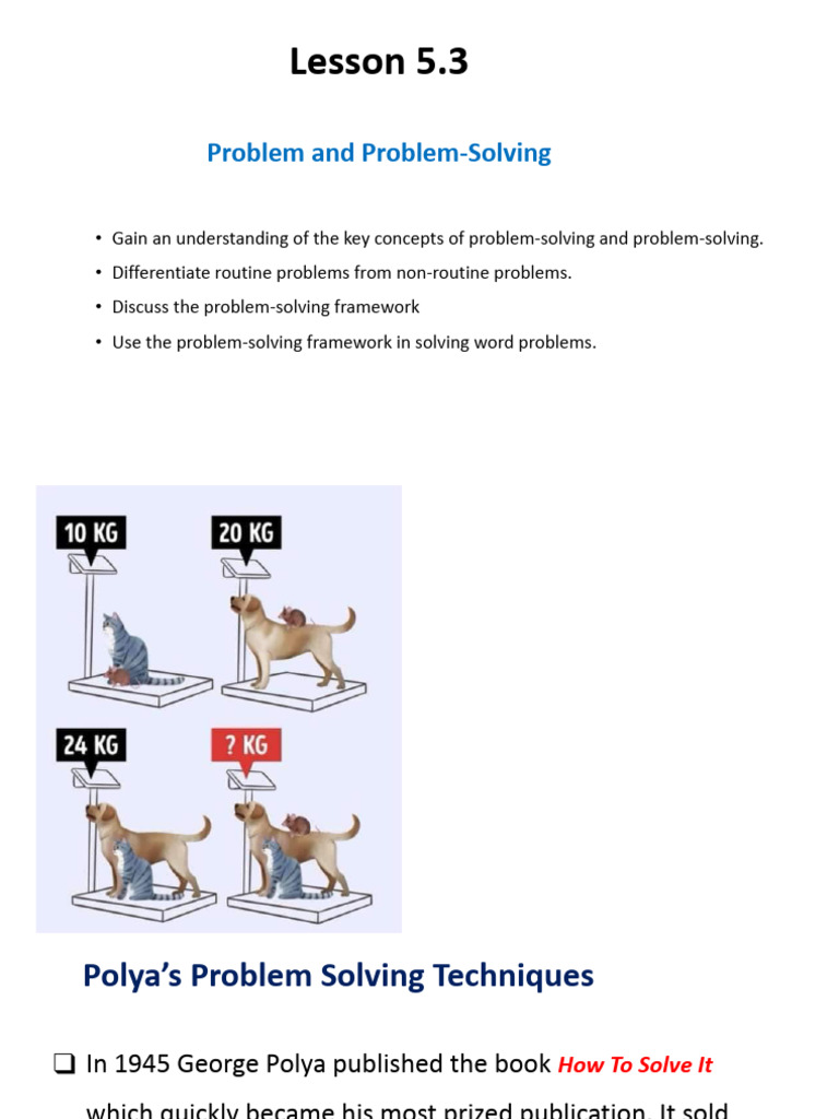 5.3 Polya S 4 Step Problem Solving | PDF | Length | Science
