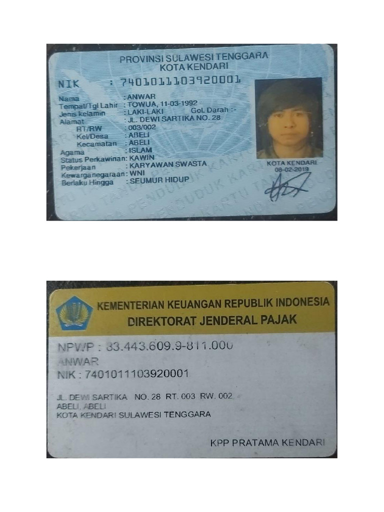 KTP Dan NPWP Dir | PDF
