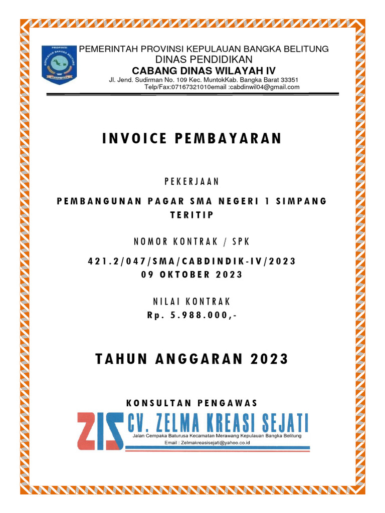 Invoice Pagar SMA Negeri 1 Simpang Teritip | PDF