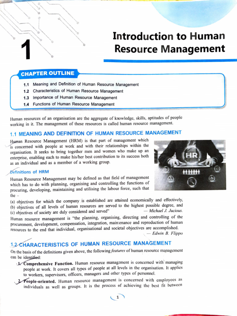 Introduction To Human Resource Management. Chapter 1 | PDF | Human ...
