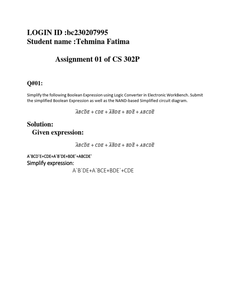 Assignment 01 Cs 302 Practical | PDF | Teaching Methods & Materials