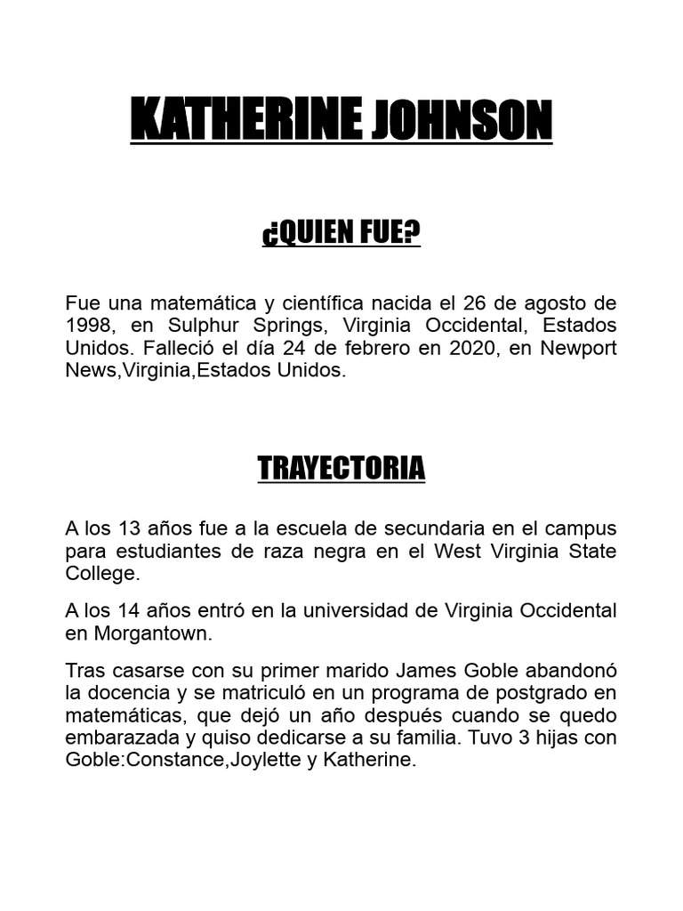 Katherine Jhonson | PDF | Libros para adolescentes