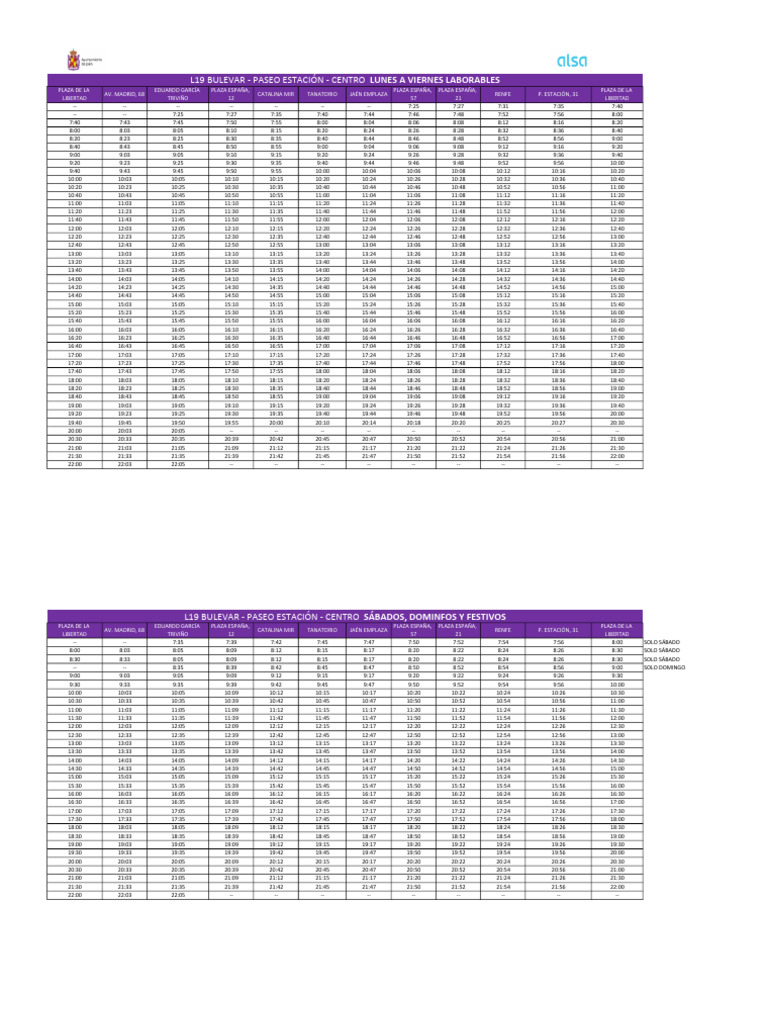 L19 Bulevar - Paseo Estación - Centro | PDF