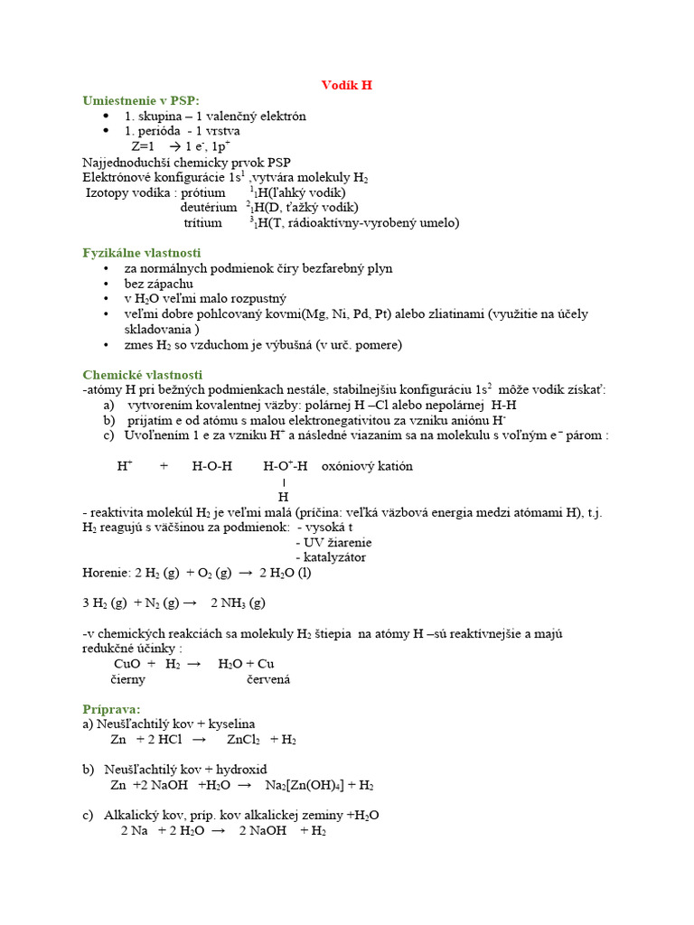 Vodík | PDF