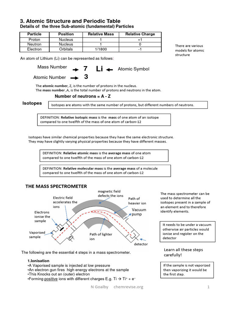 3 Atomic Structure and Periodic Table | PDF | Atoms | Atomic Orbital