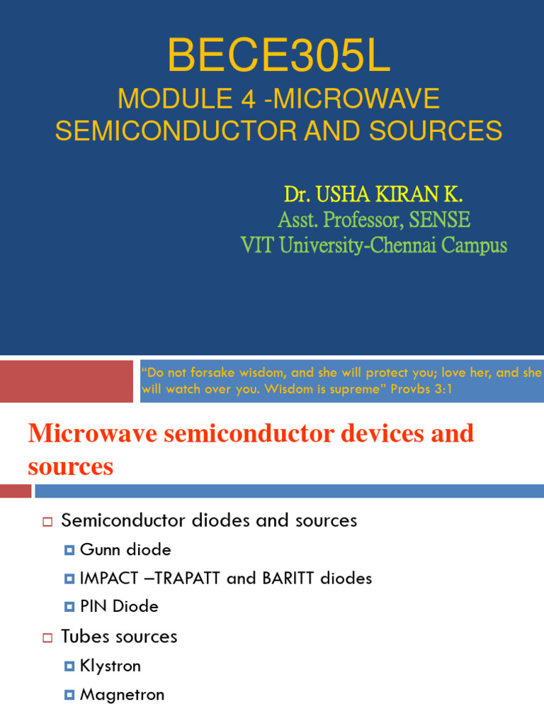 Module 4 - Microwave Semiconductor and Sources | PDF | Diode | P–N Junction