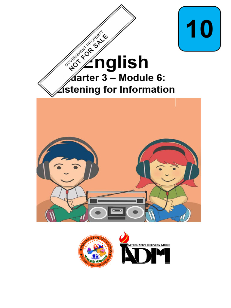 English10 q3 Mod6 Listeningforinformation v2 | PDF | Learning | Cognition