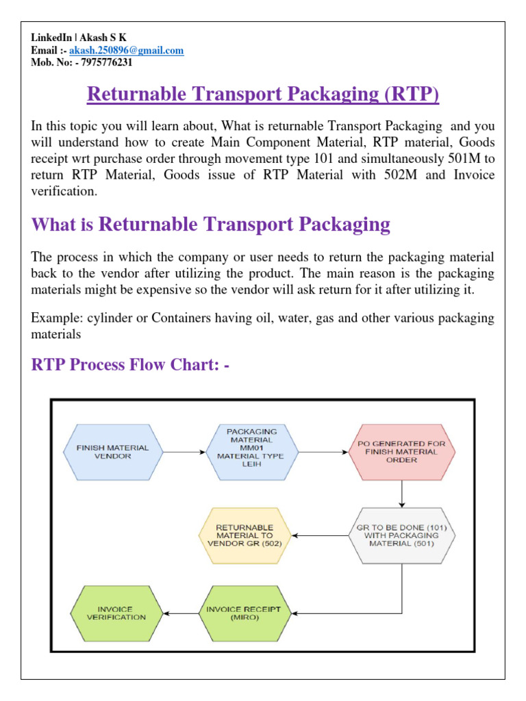Returnable Transport Packaging (RTP) | PDF | Packaging And Labeling ...