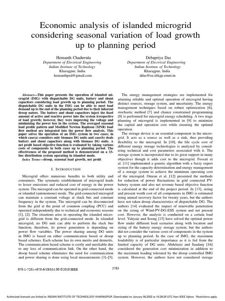 Long term planning of Islanded microgrid | PDF | Distributed Generation | Power (Physics)