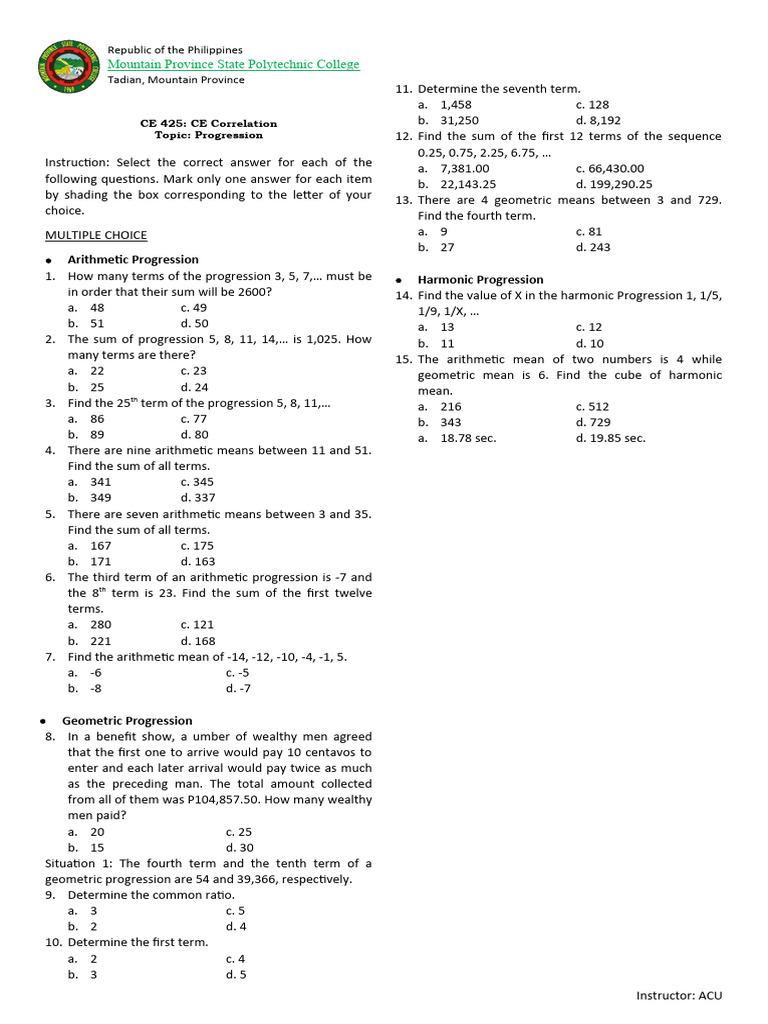 3 Sequences and Series | PDF | Mean | Mathematics