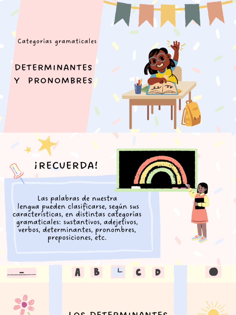 Tipos de determinantes y pronombres | PDF | Sustantivo | Pronombre