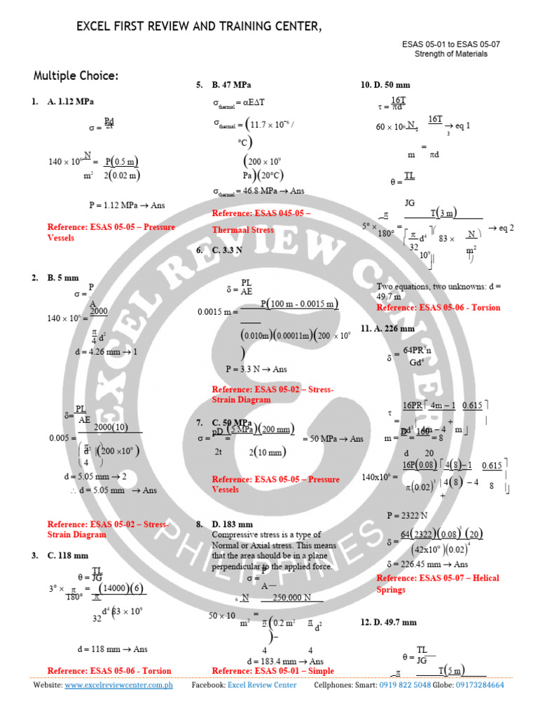 2 - Strength of Materials - Solutions | PDF | Stress (Mechanics) | Strength Of Materials