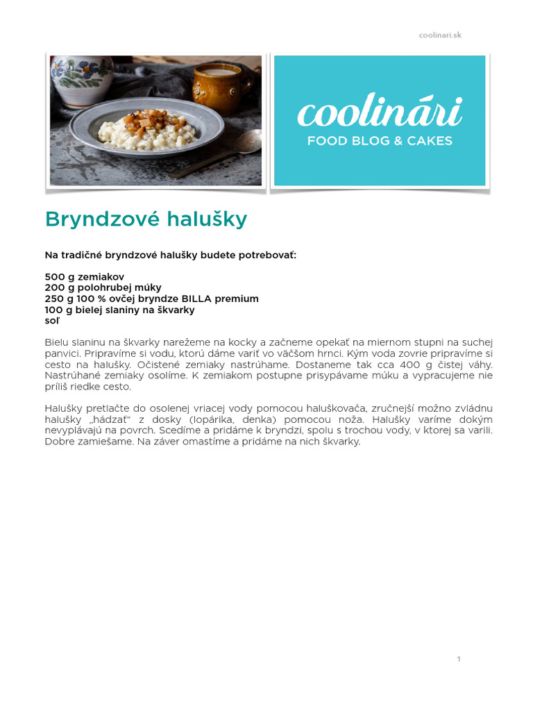 Halusky Recept | PDF