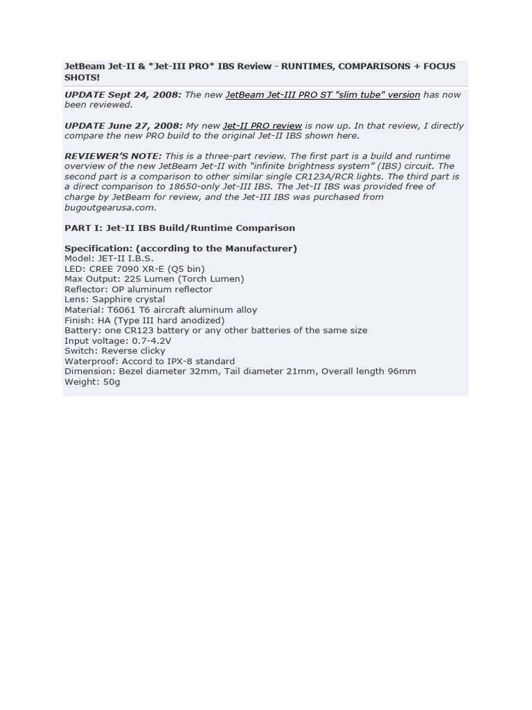 Jetbeam Jetii Ibs | PDF | Flashlight | Manufactured Goods