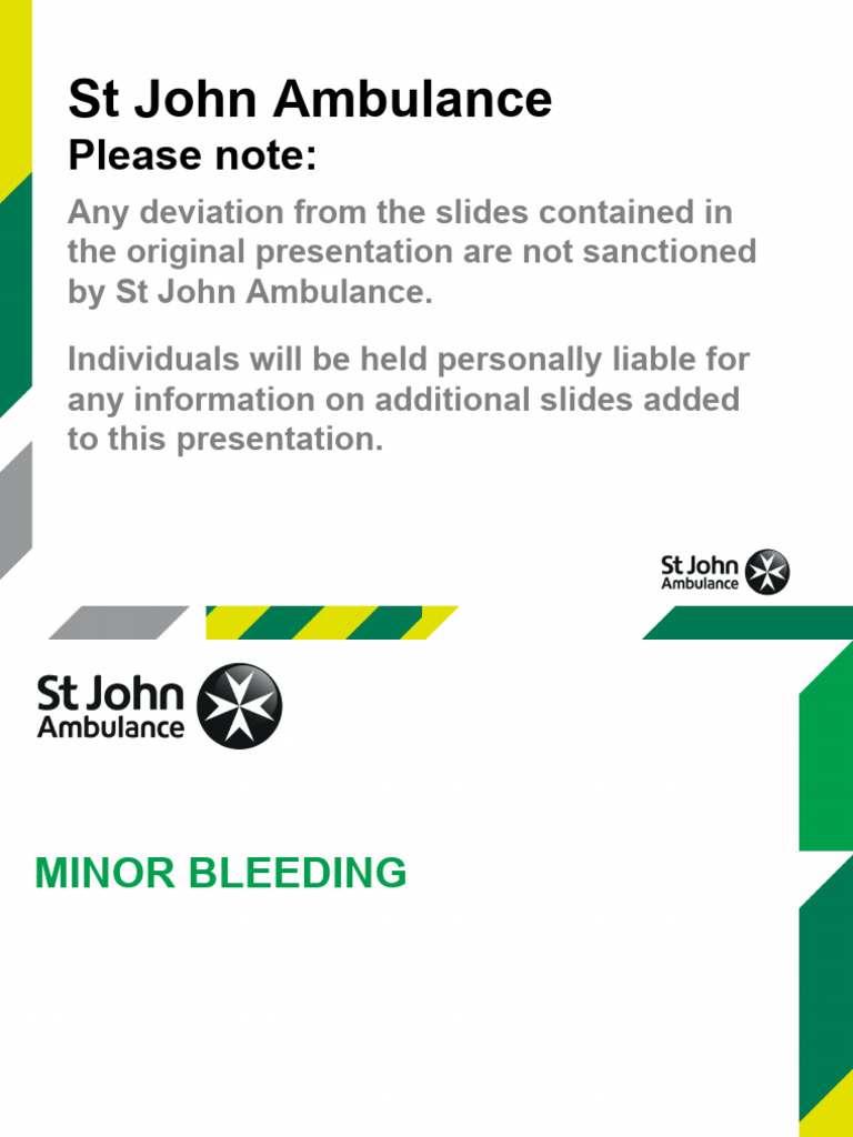 Minor Bleeding First Aid Guide | PDF | Wellness