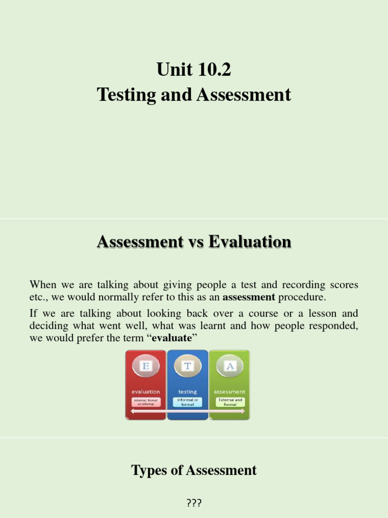 10.2. Testing and Assessment | PDF | Educational Assessment | Teachers