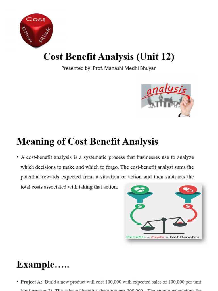 Cost Benefit Analysis (Unit 12) | Download Free PDF | Cost–Benefit Analysis | Cost