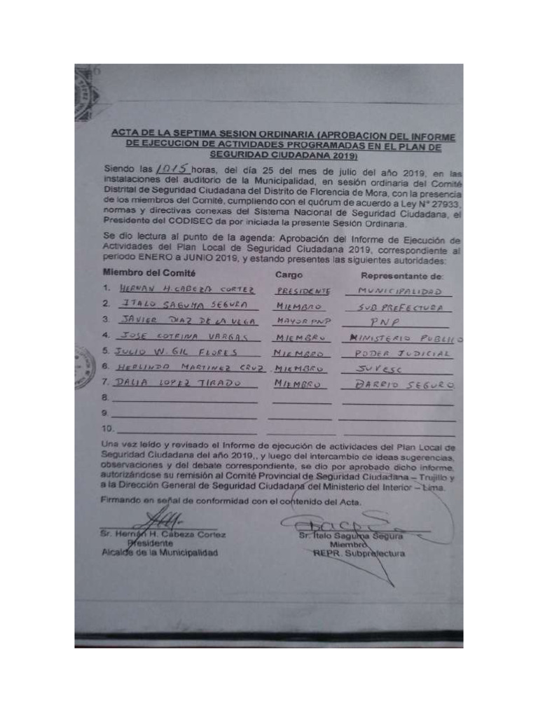 Actas Ses. Codisec Iii Trimestre | PDF