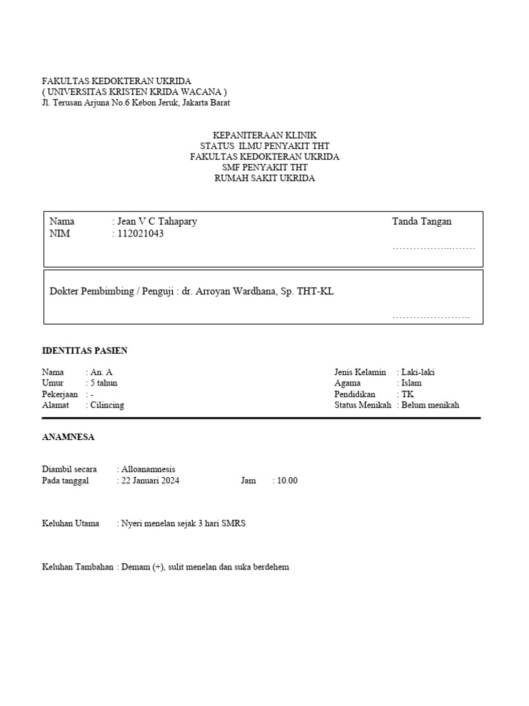 Laporan Kasus DR Arroyan | PDF