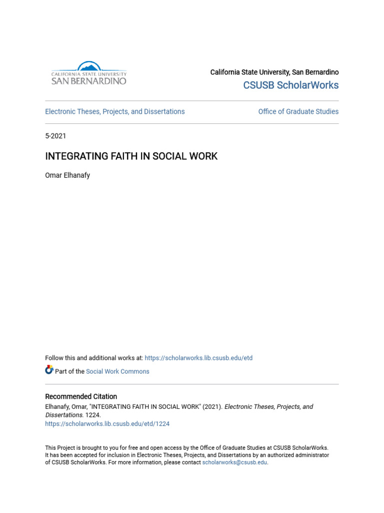 Integrating Faith in Social Work Practice | PDF | Social Work | Faith