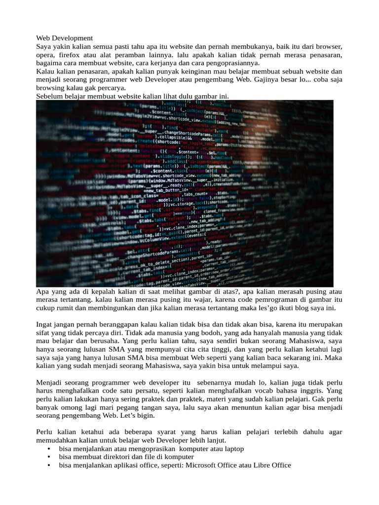 Panduan Dasar Menjadi Web Developer | PDF | Seni