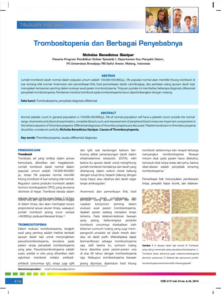 Trombositopenia: Penyebab dan Diagnosis | PDF