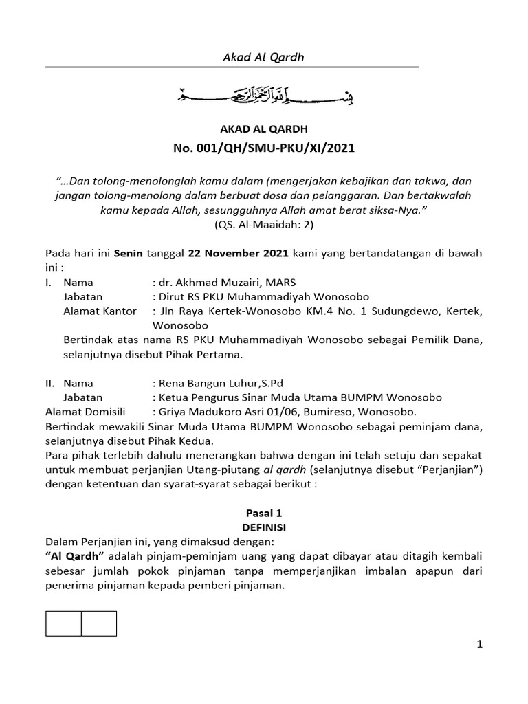 Akad Al Qardh 2 | PDF | Hukum
