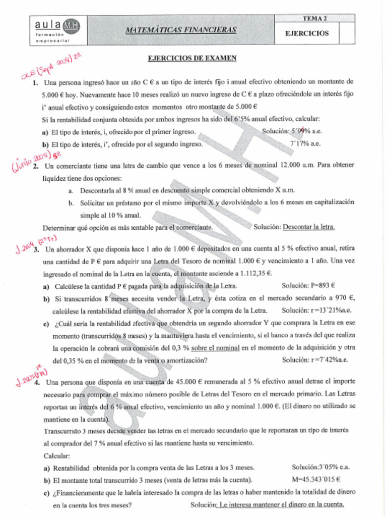 Ejercicios de examenes Tema 2 | PDF