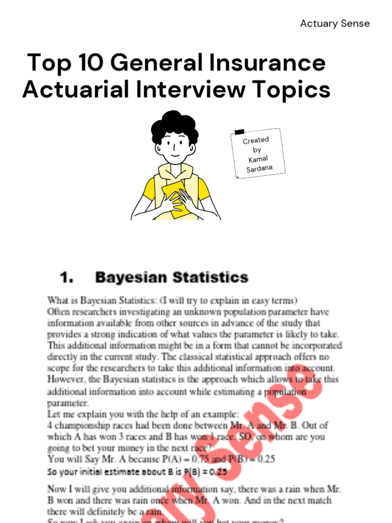 Actuarial Interview Prep Guide | PDF | Reinsurance | Vehicle Insurance