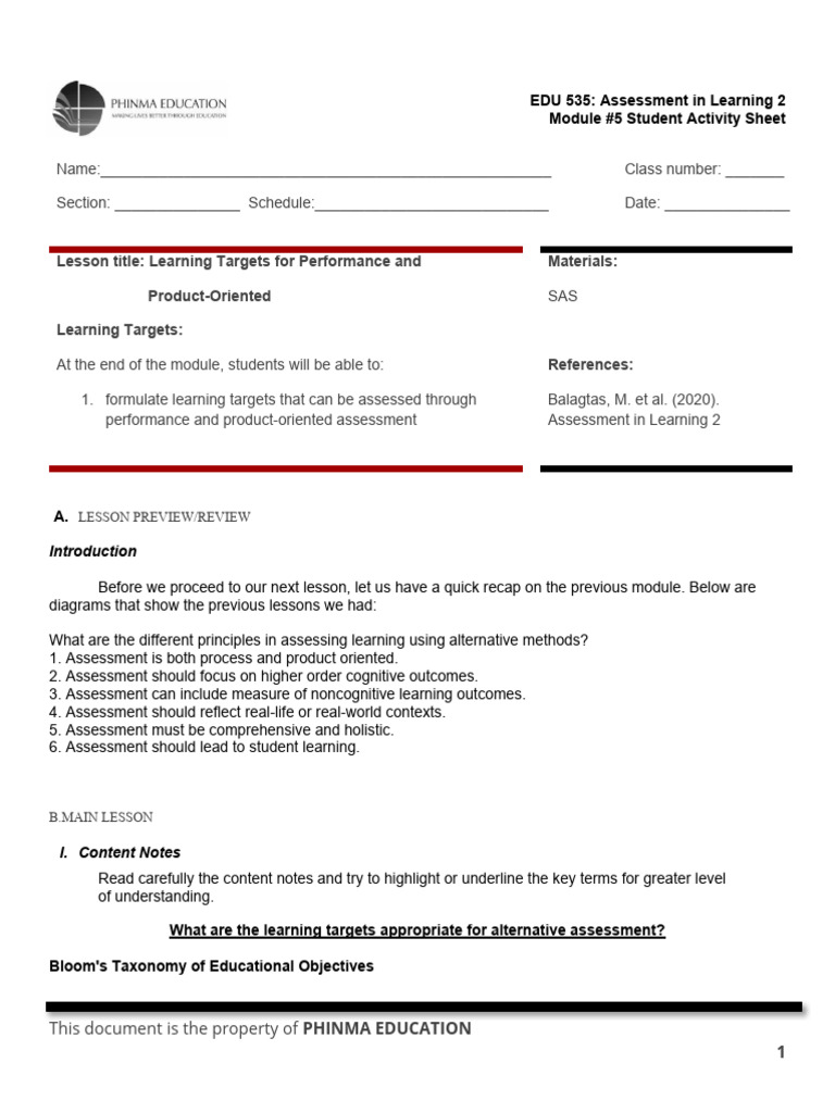 Sas 5 Edu 535 | PDF | Learning | Educational Assessment