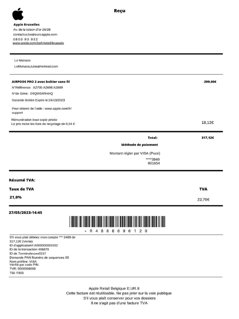 Facture Apple | PDF