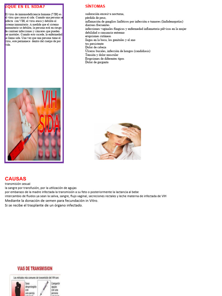 Triptico El Sida676 | PDF | VIH / SIDA | VIH