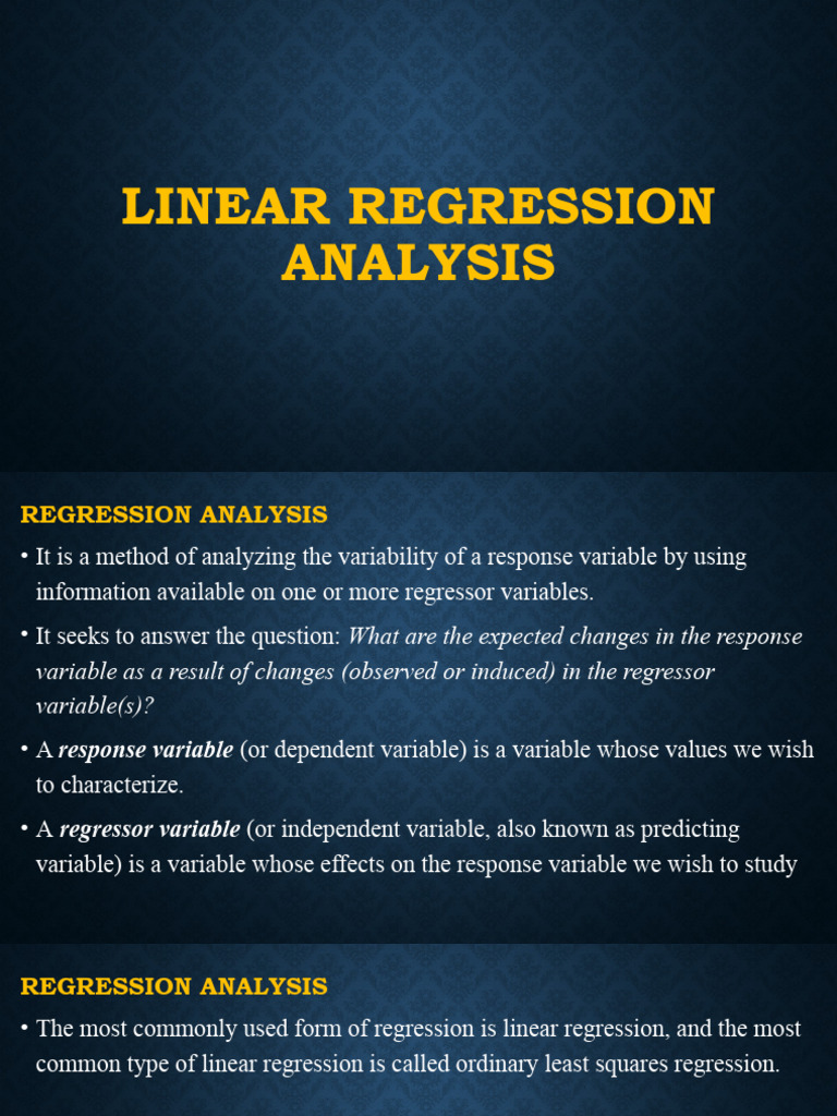 Linear Regression Analysis | PDF | Regression Analysis | Linear Regression