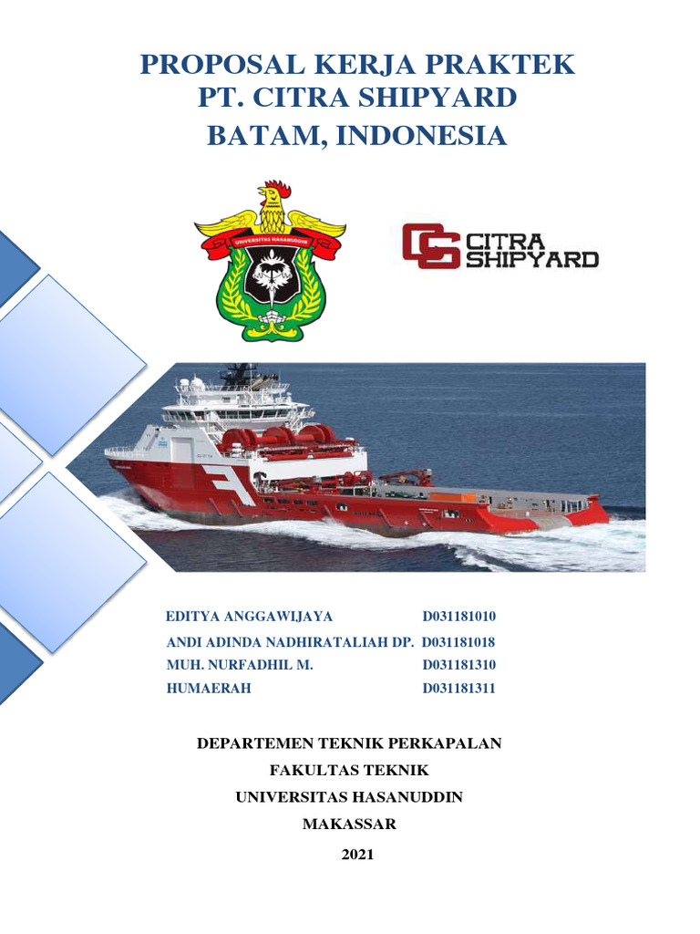 Proposal Kerja Praktek - Pt. Citra Shipyard | PDF