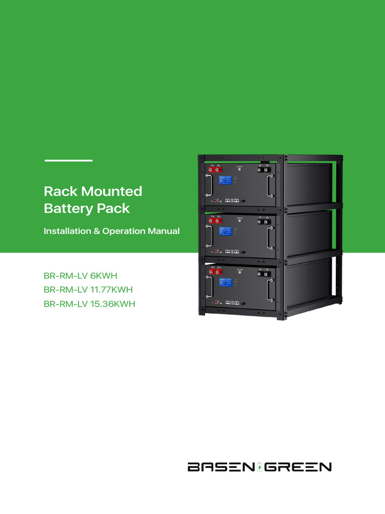 Rack Mounted Battery Pack: Installation & Operation Manual | PDF | High ...
