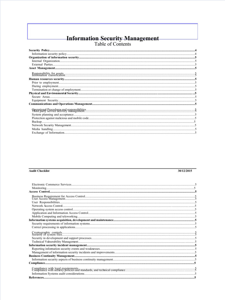 Dokumen - Tips - It Audit Checklist | PDF | Information Security ...