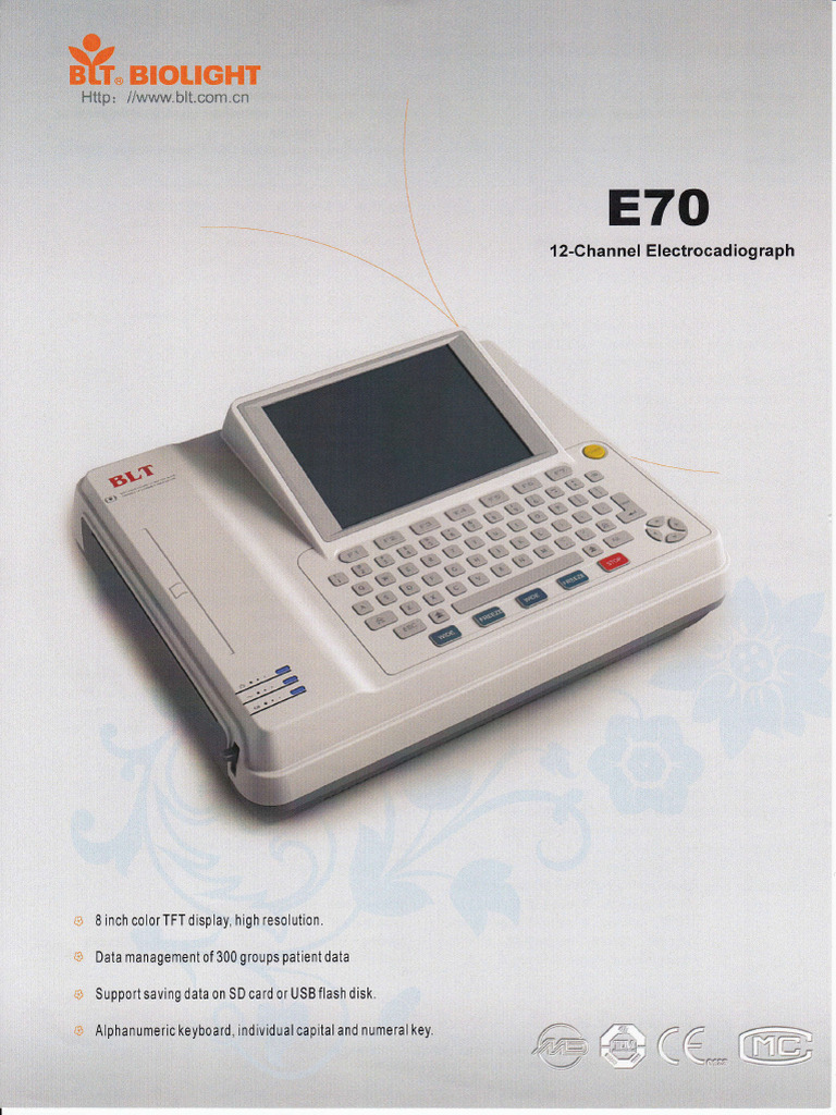 Biolight E70 ECG Broshure | PDF | Electrocardiography | Power Supply