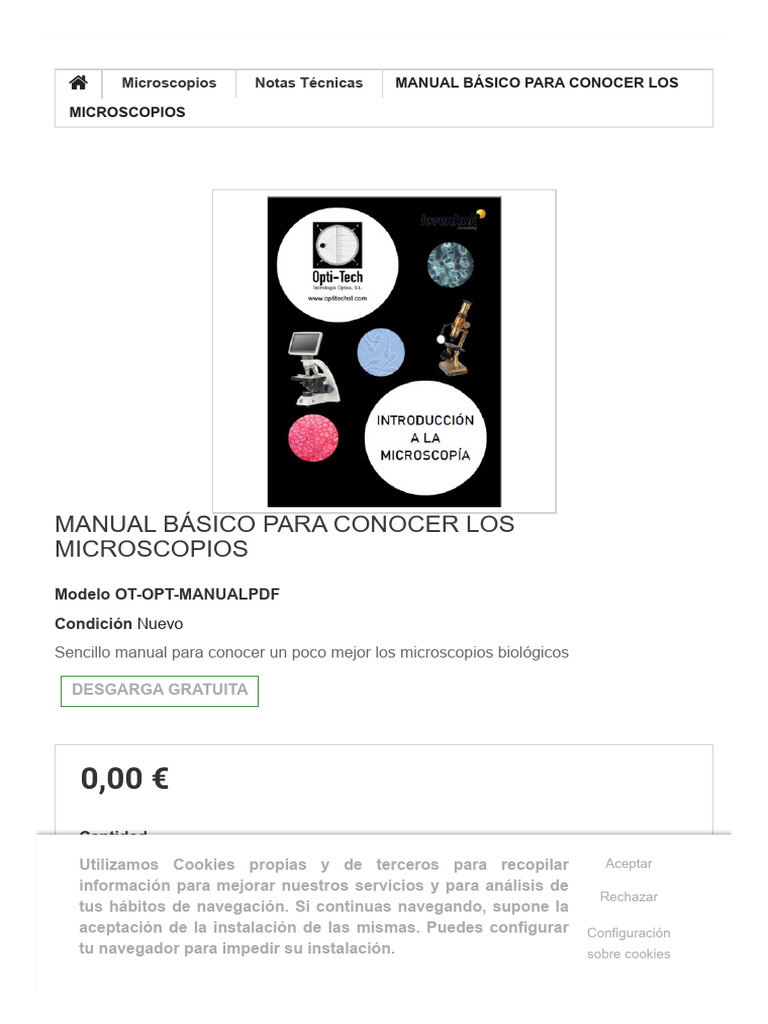 Manual en PDF Sobre Microscopía | PDF | Cookie HTTP | Informática