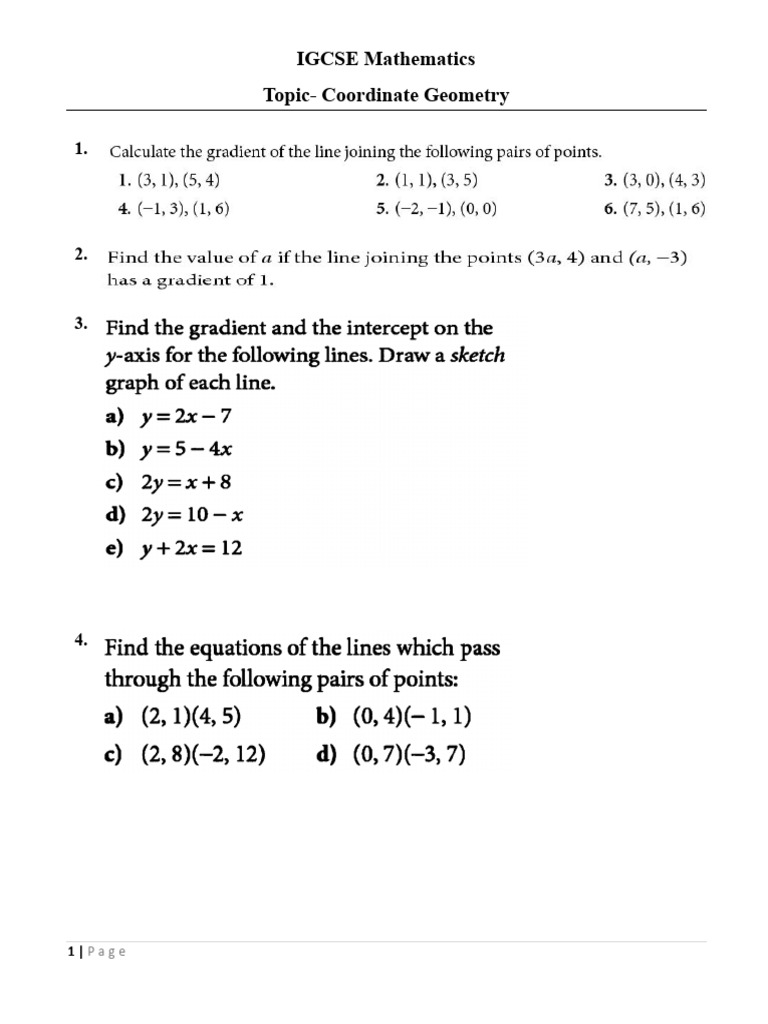 Coordinate Geometry | PDF