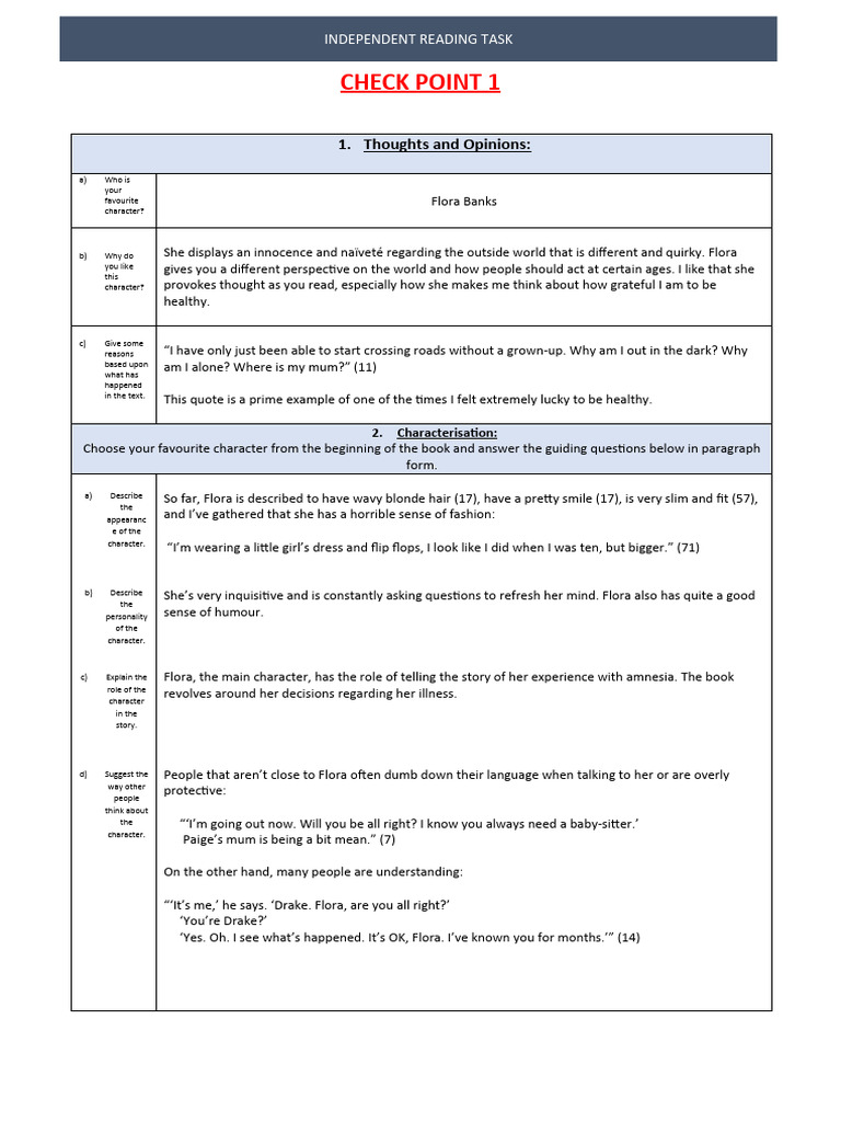 Checkpoint 1 GOOD | PDF | Memory | Amnesia