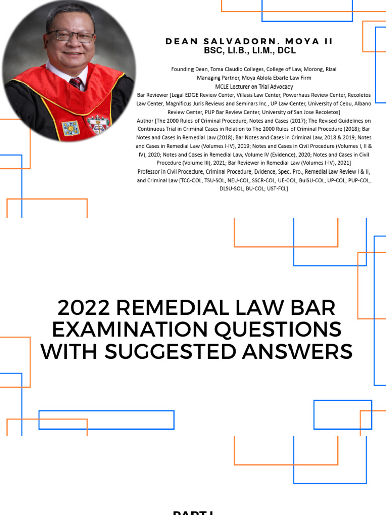 Dean Moya - SUGGESTED ANSWER (BAR 2022) LECTURE | PDF | Judgment (Law ... Dean Moya - SUGGESTED ANSWER (BAR 2022) LECTURE | PDF | Judgment (Law ...