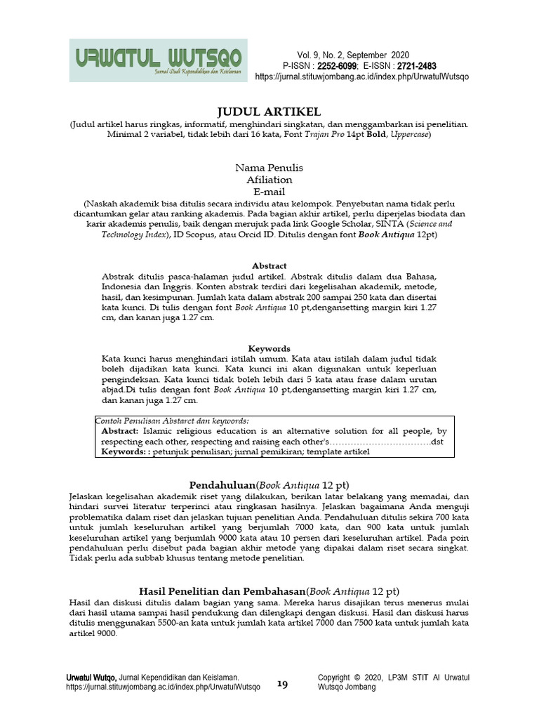 TempletJurnal UW | PDF