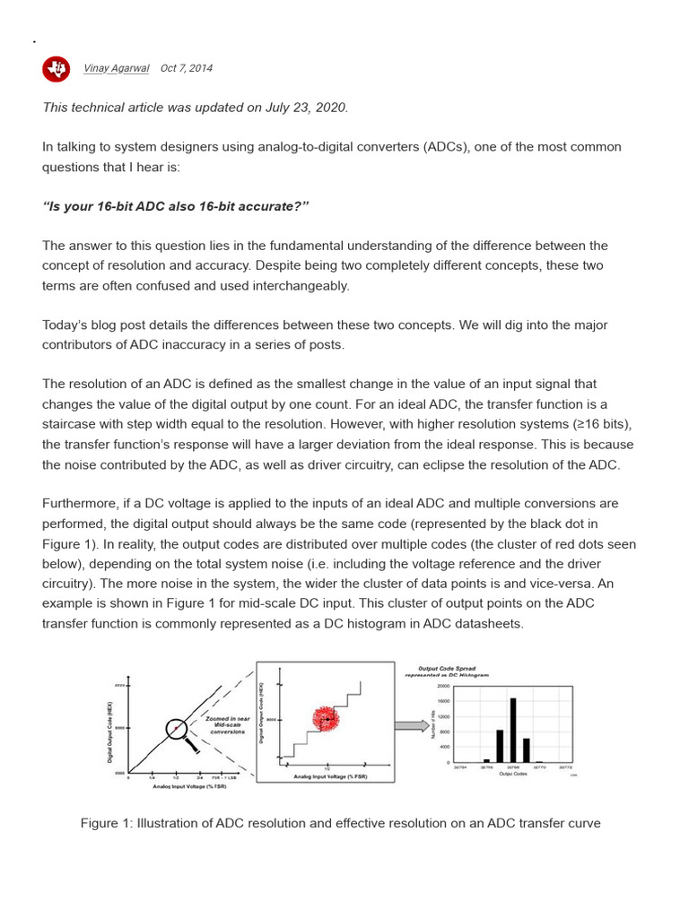 ADC Accuracy vs. Resolution Explained | PDF | Analog To Digital ...