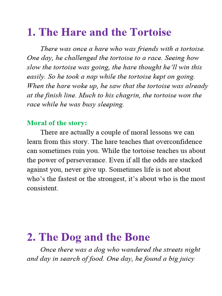 Short Stories With Moral Lesson PDF Elephant