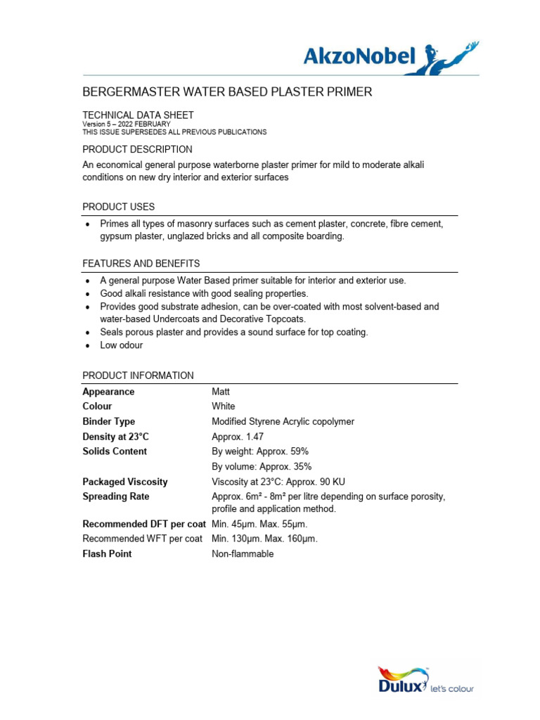 8 Bergermaster 00 en Intext WB Plaster Primer 2022 Rev5 | PDF | Plaster ...