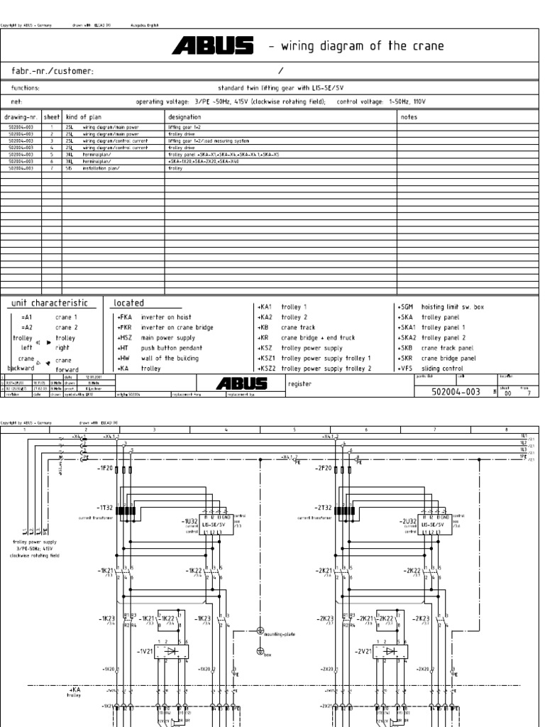 Planos ABUS | PDF | Crane (Machine) | Power Supply